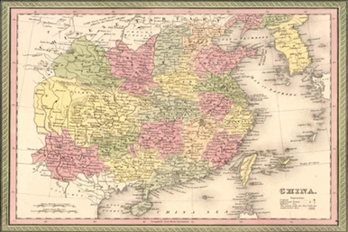 Vintage Map of China by MCA | Grand Art