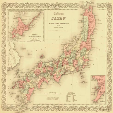 Vintage Map of Japan by MCA | Grand Art