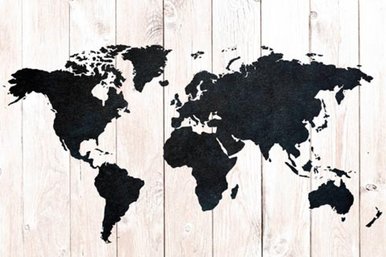 Rustic Map of the World - Granite by MCA | Grand Art