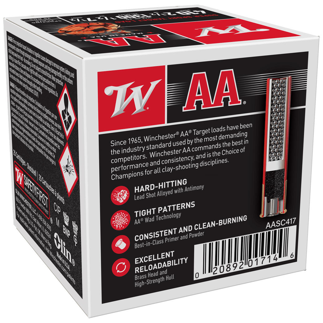 Winchester AA Ammunition: 410 Bore, 2-1/2, #7.5, Lead, 1/2 oz, 1300 fps ...