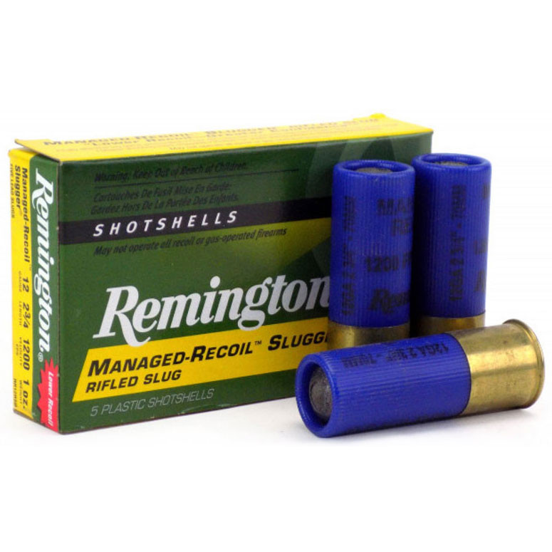 Remington Managed-Recoil Slugger 12 Gauge, 2-3/4", 1 oz, Rifled Slug ...