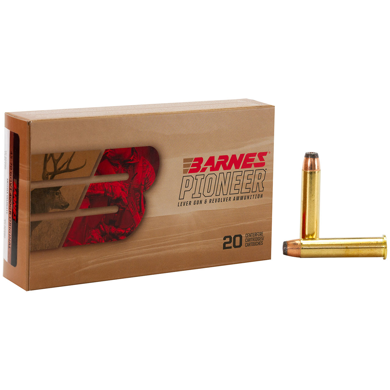Barnes Pioneer JHP Ammunition: 45-70 Govt, 400 gr, JHP, 1715 fps, Model ...