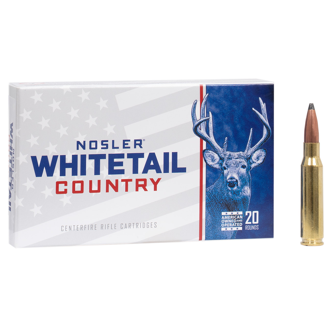 Nosler Whitetail Country Ammunition: 308 Win, 165 gr, Solid Base, 2800 ...