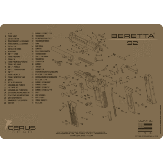 Cerus Gear: Beretta 92 ProMat - Schematic, 12"x17"