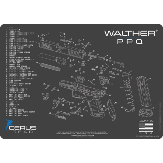 Cerus Gear: Walther PPQ ProMat - Schematic, 12"x17"