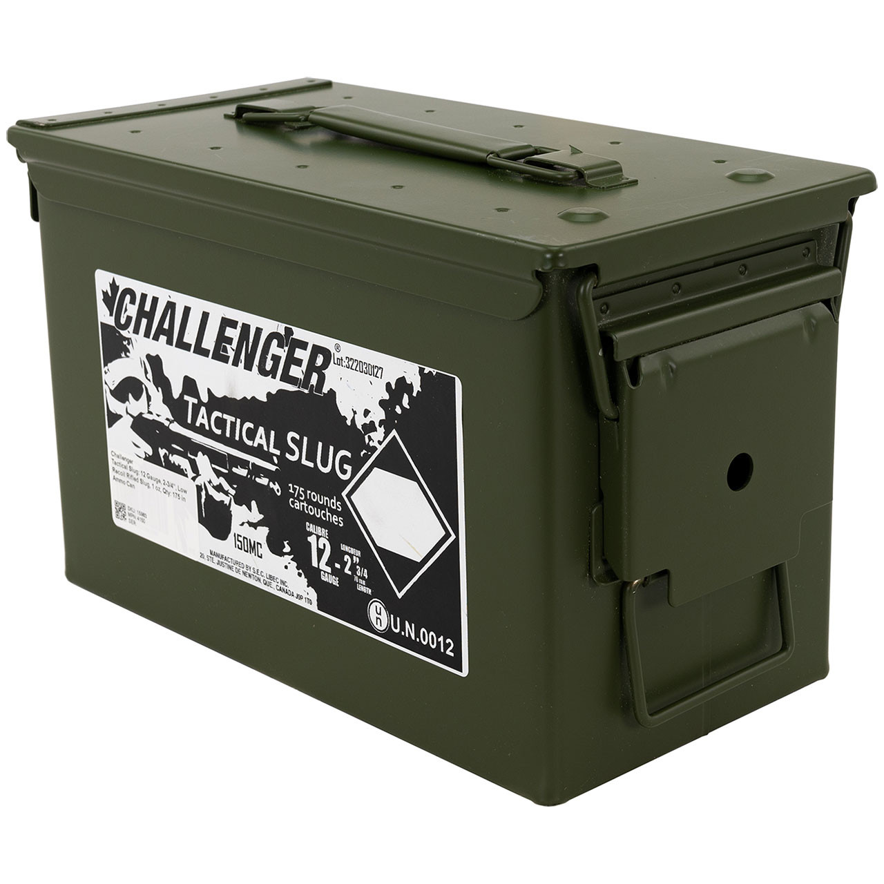Challenger Tactical Slug Ammunition: 12 Gauge, 2-3/4", Rifled Slug ...