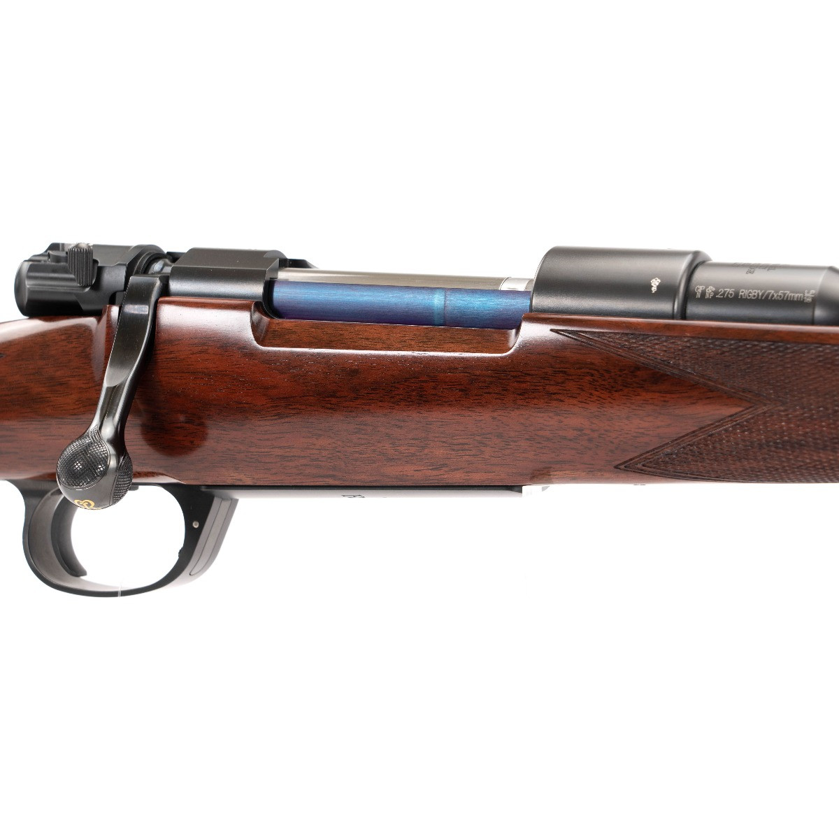 Rigby: Highland Stalker Rifle - 275 Rigby, 22" Barrel, Grade 7 Wood