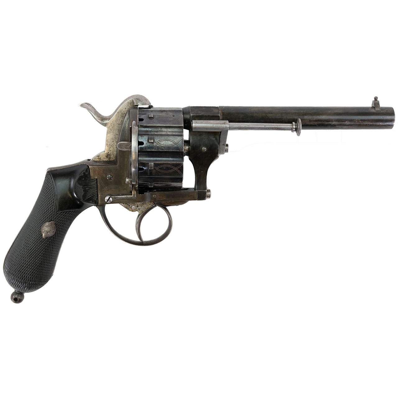 Chaineux Antique 12mm 10-Shot Pinfire Lefaucheux Rimfire Revolver