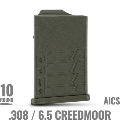 MDT Polymer AICS Magazine: 308 Win / 6.5 CM, 10-Rounds, ODG