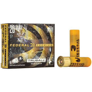 Federal TruBall Rifled Slug Ammunition: 20 Gauge, 3", Rifled HP Slug ...