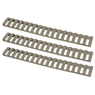 ERGO Low-Pro Ladder Rail Cover, 18-Slot, 3-Pack: Dark Earth