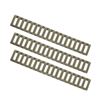 ERGO Low-Pro Ladder Rail Cover, 18-Slot, 3-Pack: Coyote Brown