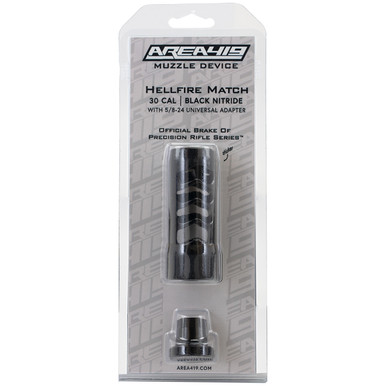 Area 419 Hellfire Match Self-Timing Muzzle Brake: 30 cal, 5/8-24, Black ...