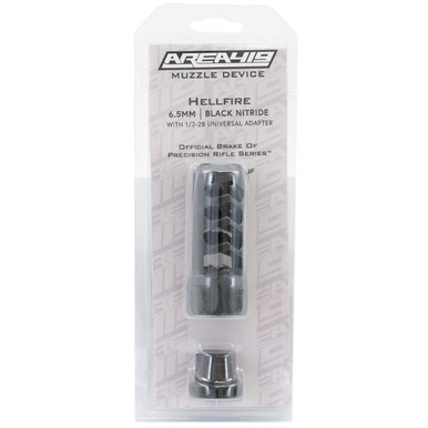Area 419 Hellfire Self-Timing Muzzle Brake: 6.5mm, 1/2-28, Black Nitride
