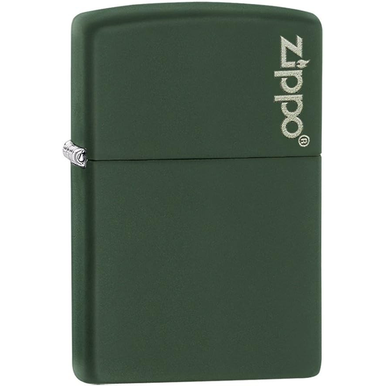 Zippo Windproof Lighter: 221 Green Matte w/ Logo