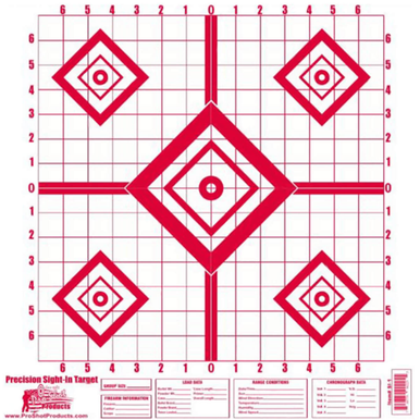 Pro-Shot Sight In Targets Precision Red Diamond, 16"x16": 10-Pk