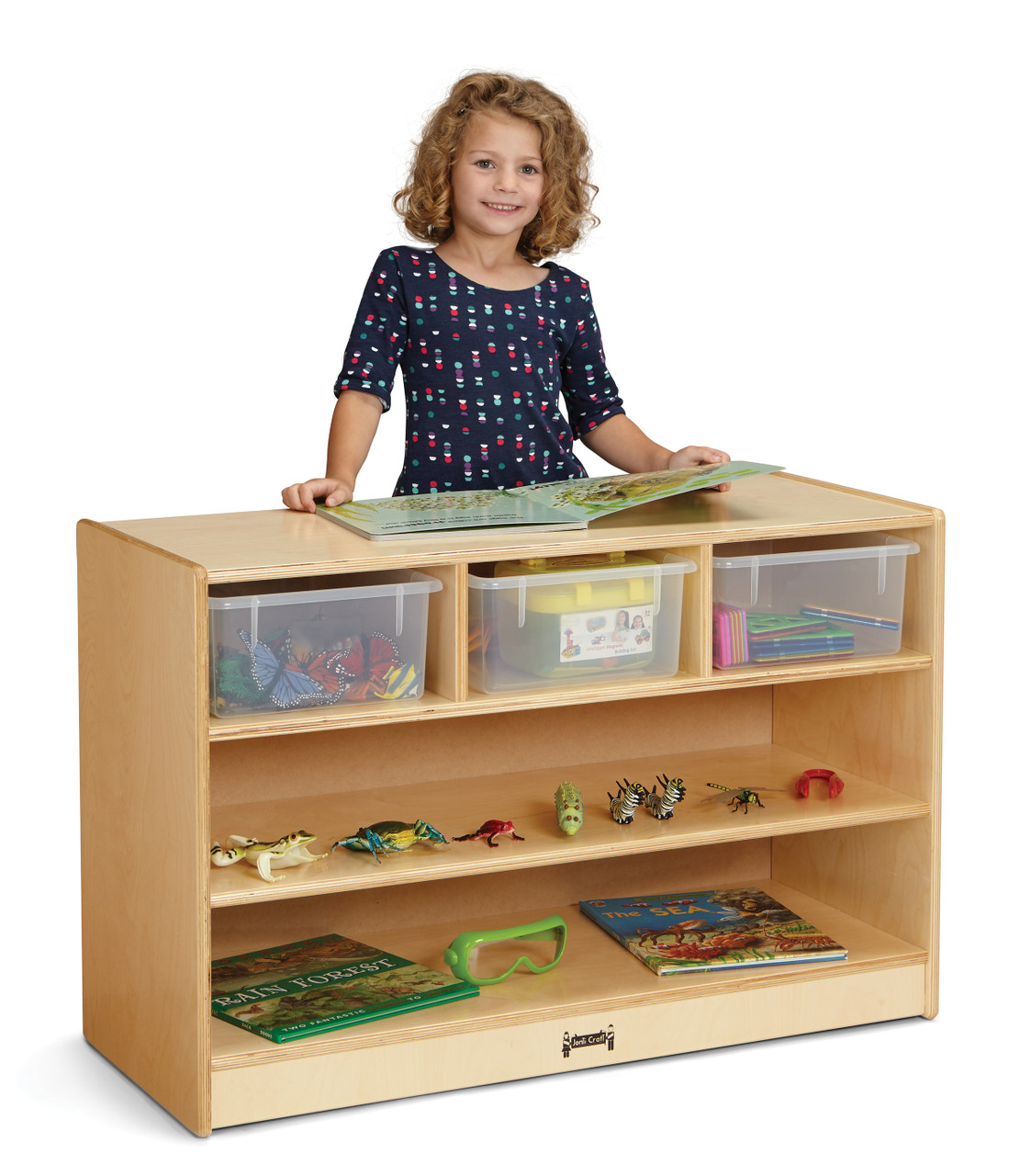 Jonti-Craft® STEM Combo Mobile Storage Unit with Clear Tubs | 07290JCMG