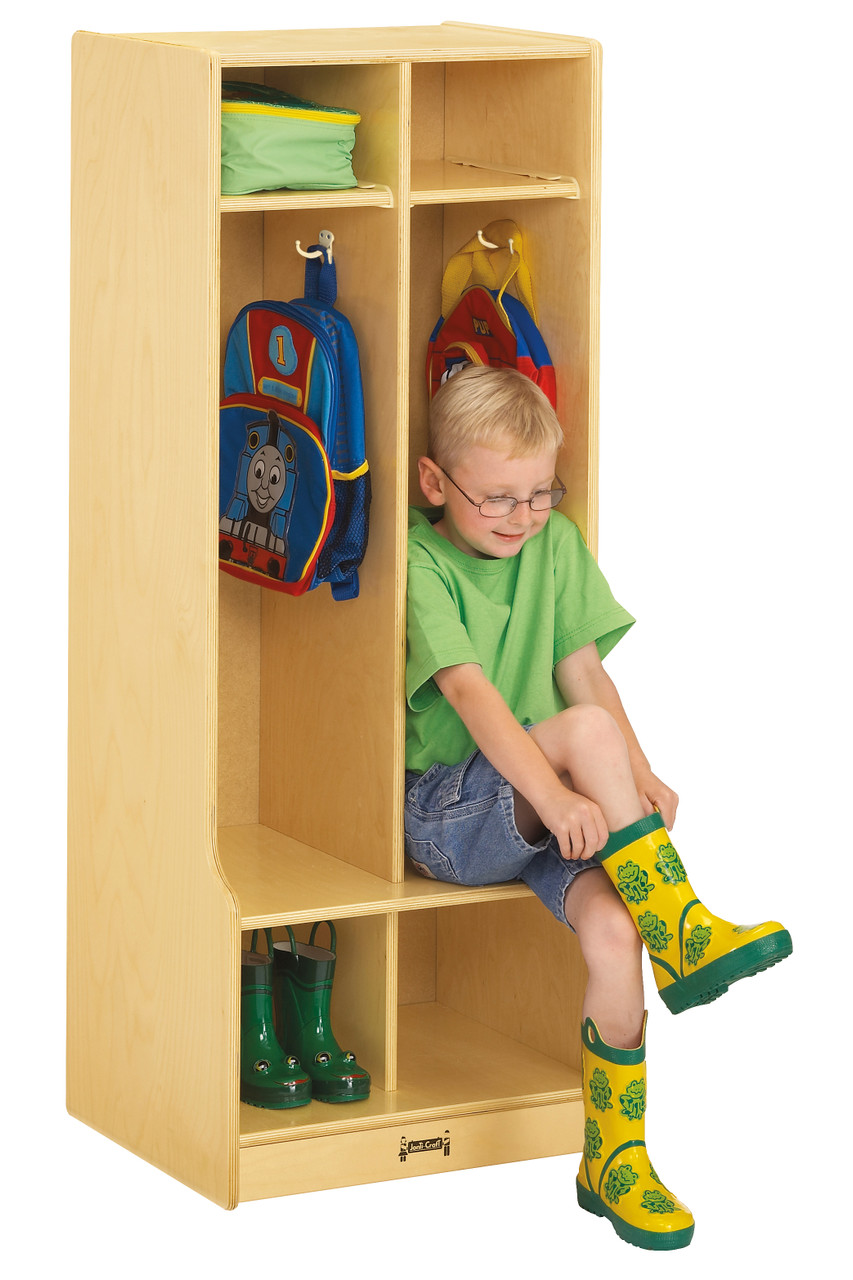 Jonti-Craft® 2 Section Coat Locker with Step | 4682JC