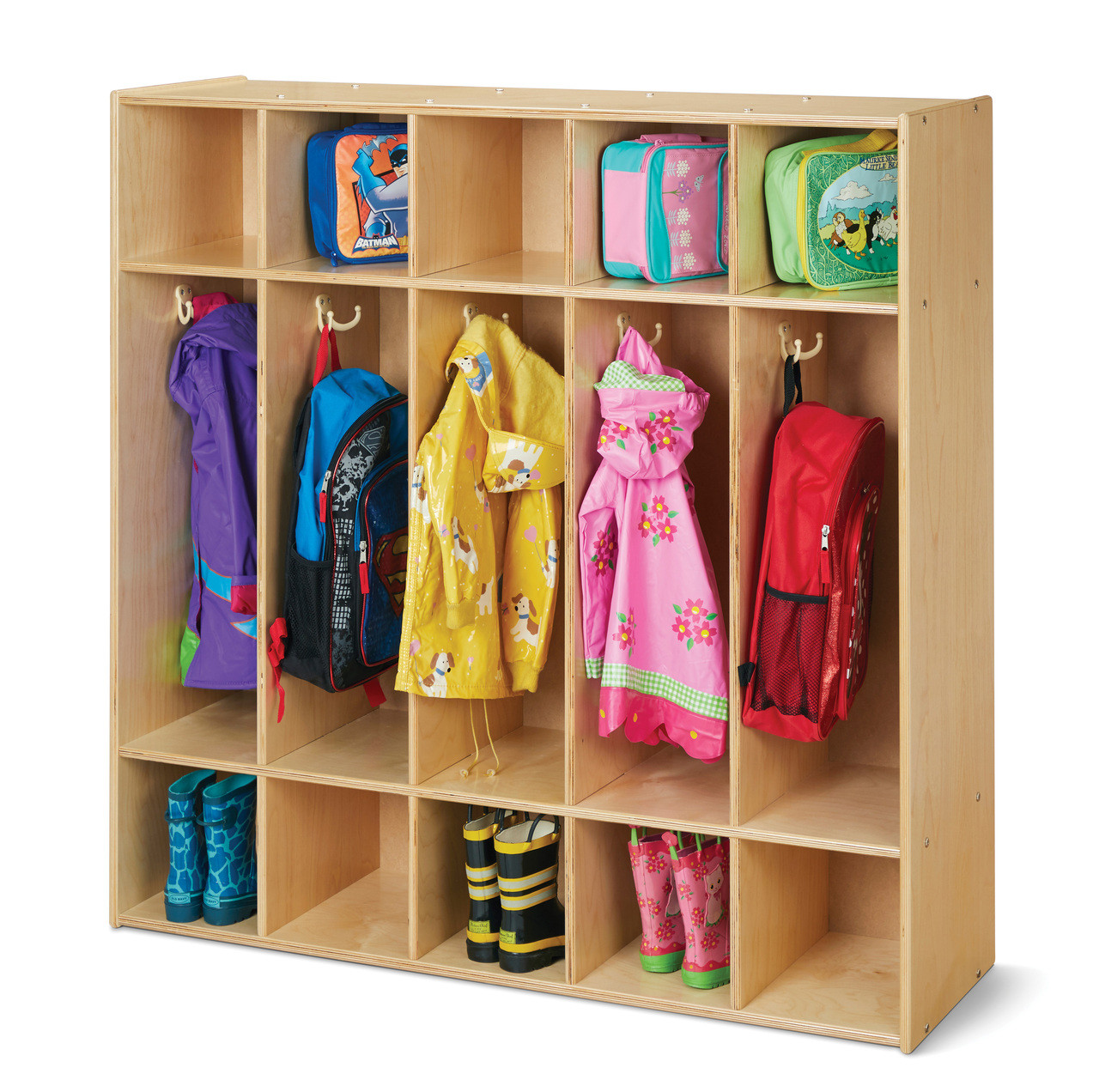 5 Section Wooden Classroom Locker With Storage - Jonti-Craft, Inc.