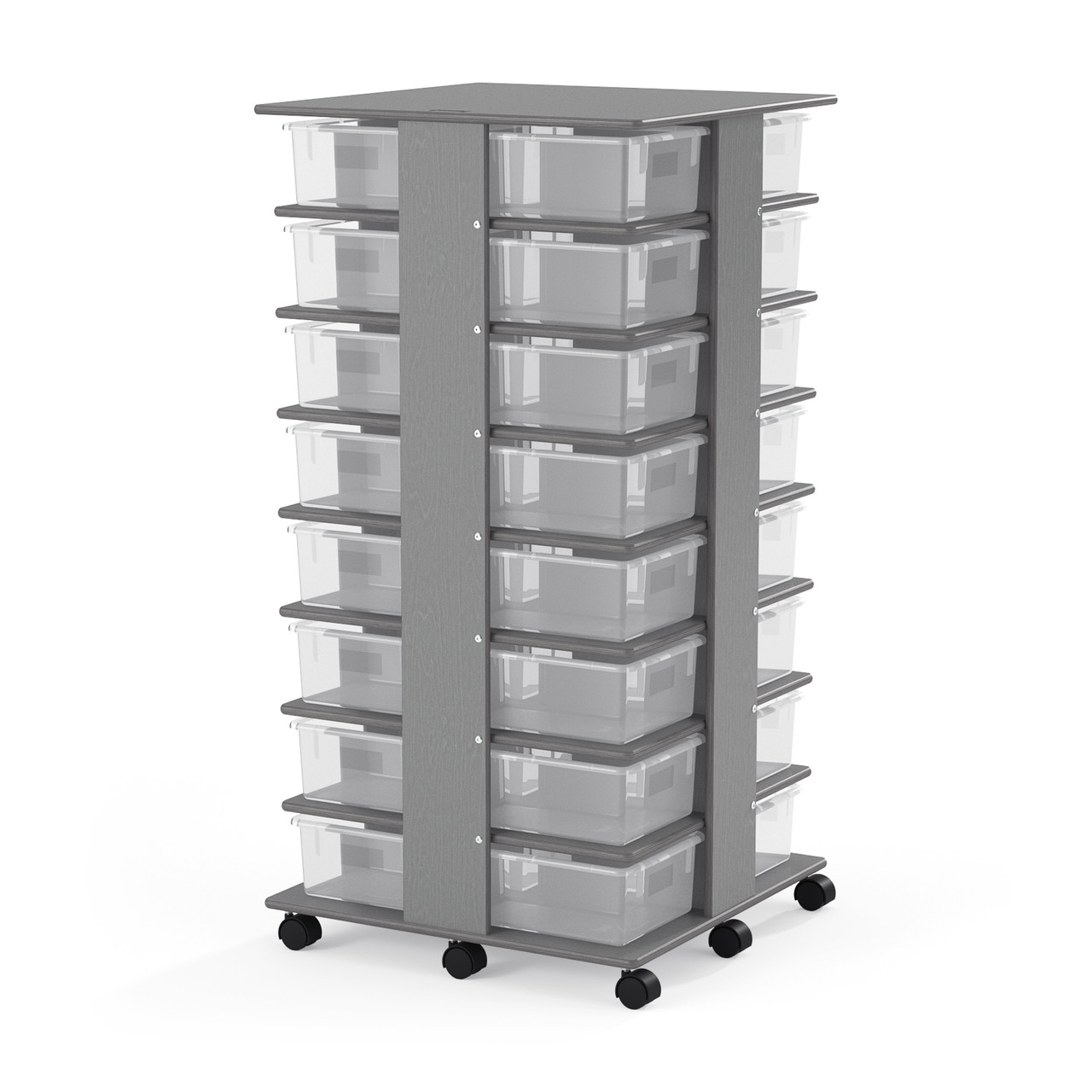 Jonti-Craft® 32 Tub Wooden Gray Mobile Storage Tower | 03540JC620