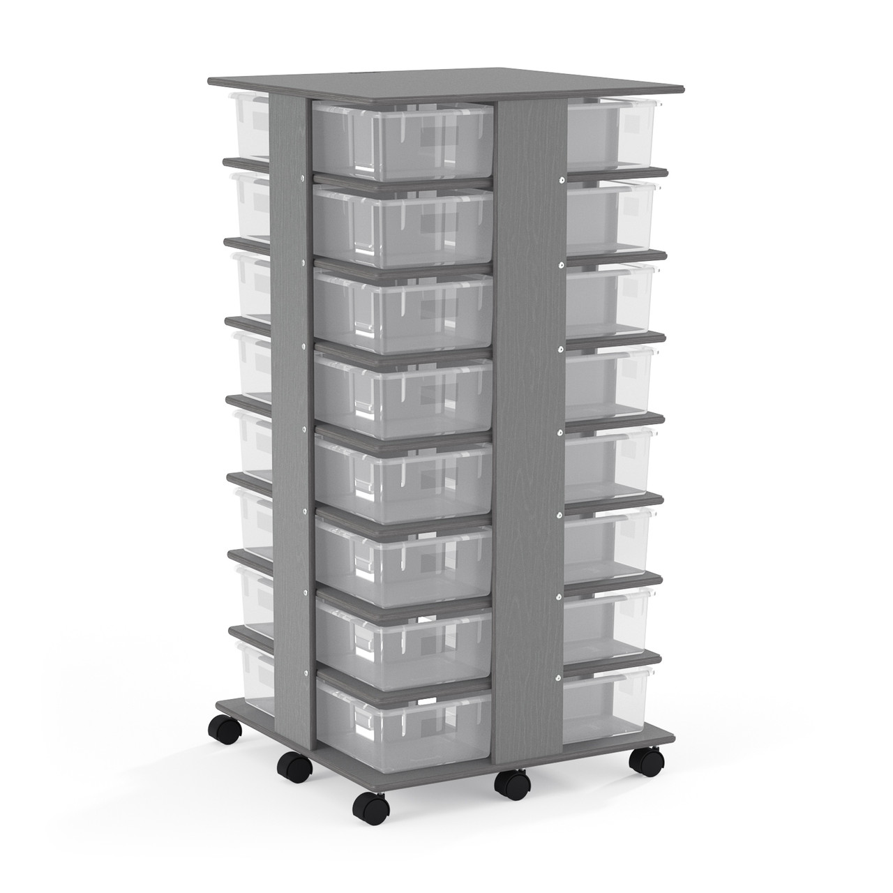 Jonti-Craft® 32 Tub Wooden Gray Mobile Storage Tower | 03540JC620