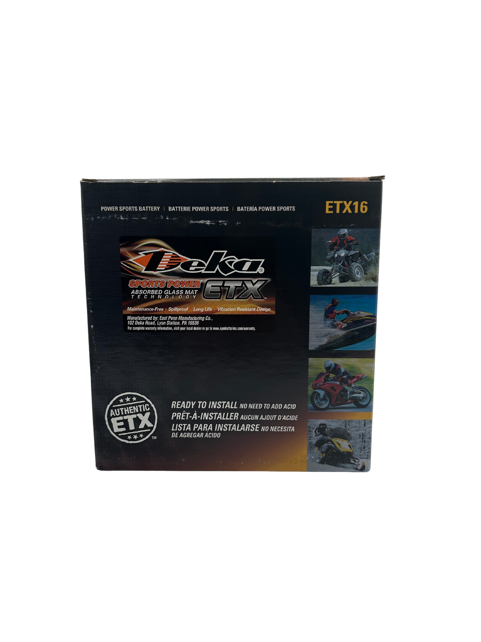 DEKA ETX-16 SPORTS POWER AGM 12V Battery