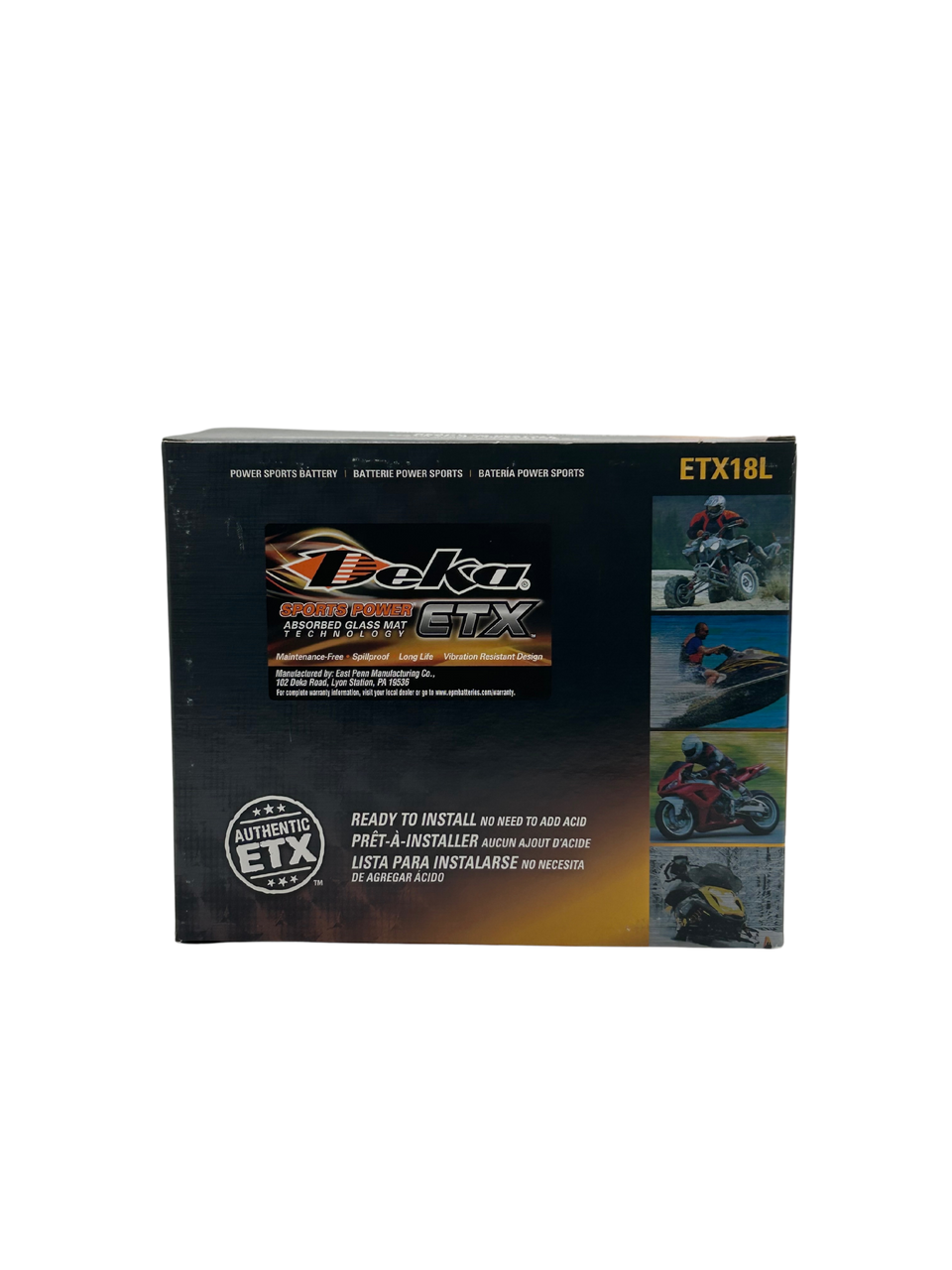 DEKA ETX-18L Sports Power AGM 12V Battery
