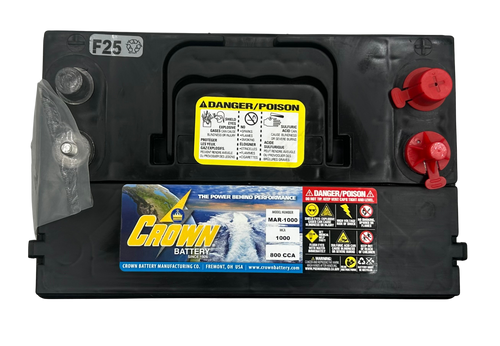 Crown MAR-1000 12V Marine Starting Battery 800 CCA 1000 MCA