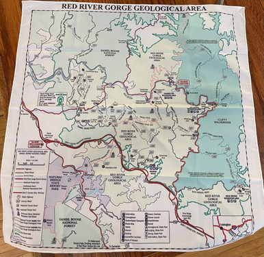 Red River Gorge Map Bandana - Roads Rivers and Trails
