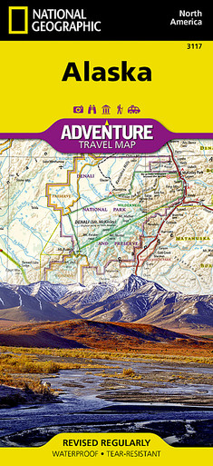 Alaska Adventure Travel Map - Roads Rivers and Trails
