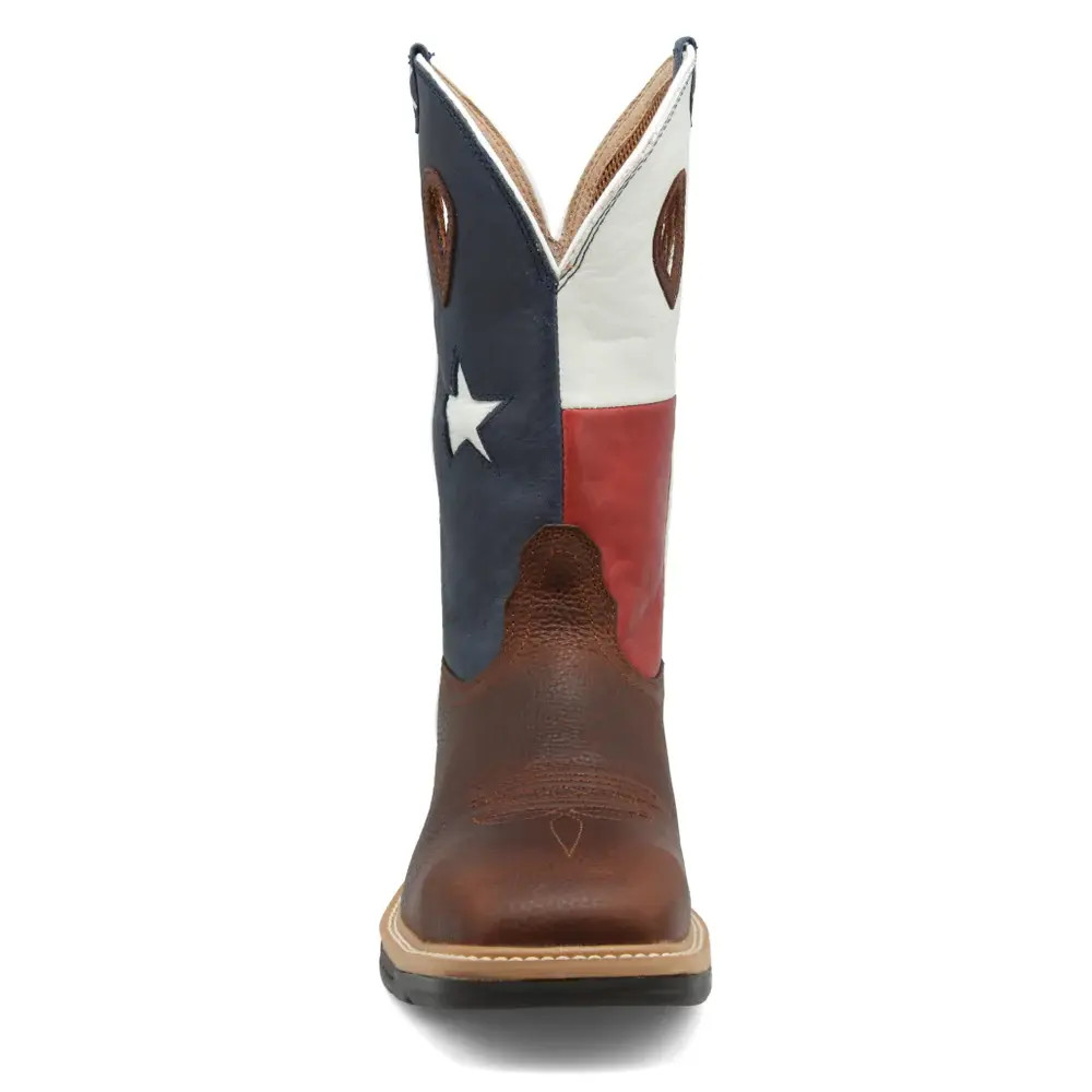 Twisted X Men's Work Boots - Lite Weight Cowboy - Brown / Texas Flag w ...