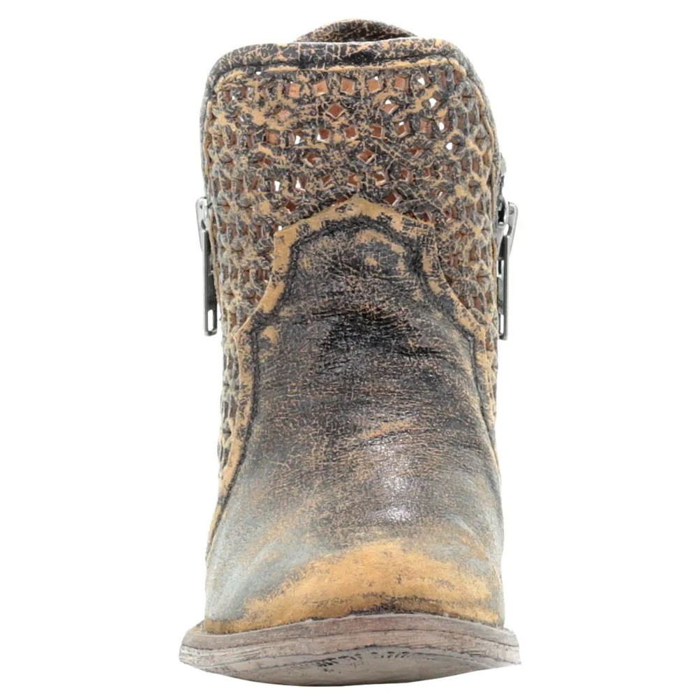 Circle G By Corral Women's Boots - Cut Out Shortie - Black / Yellow ...