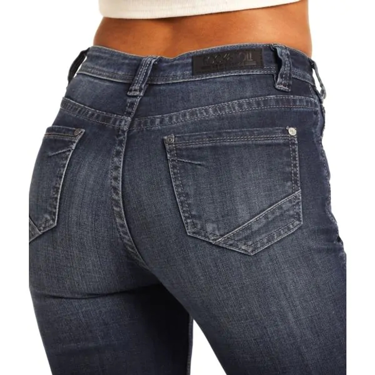 Rock And Roll Womens Trouser Jeans High Rise Button Fly Billys