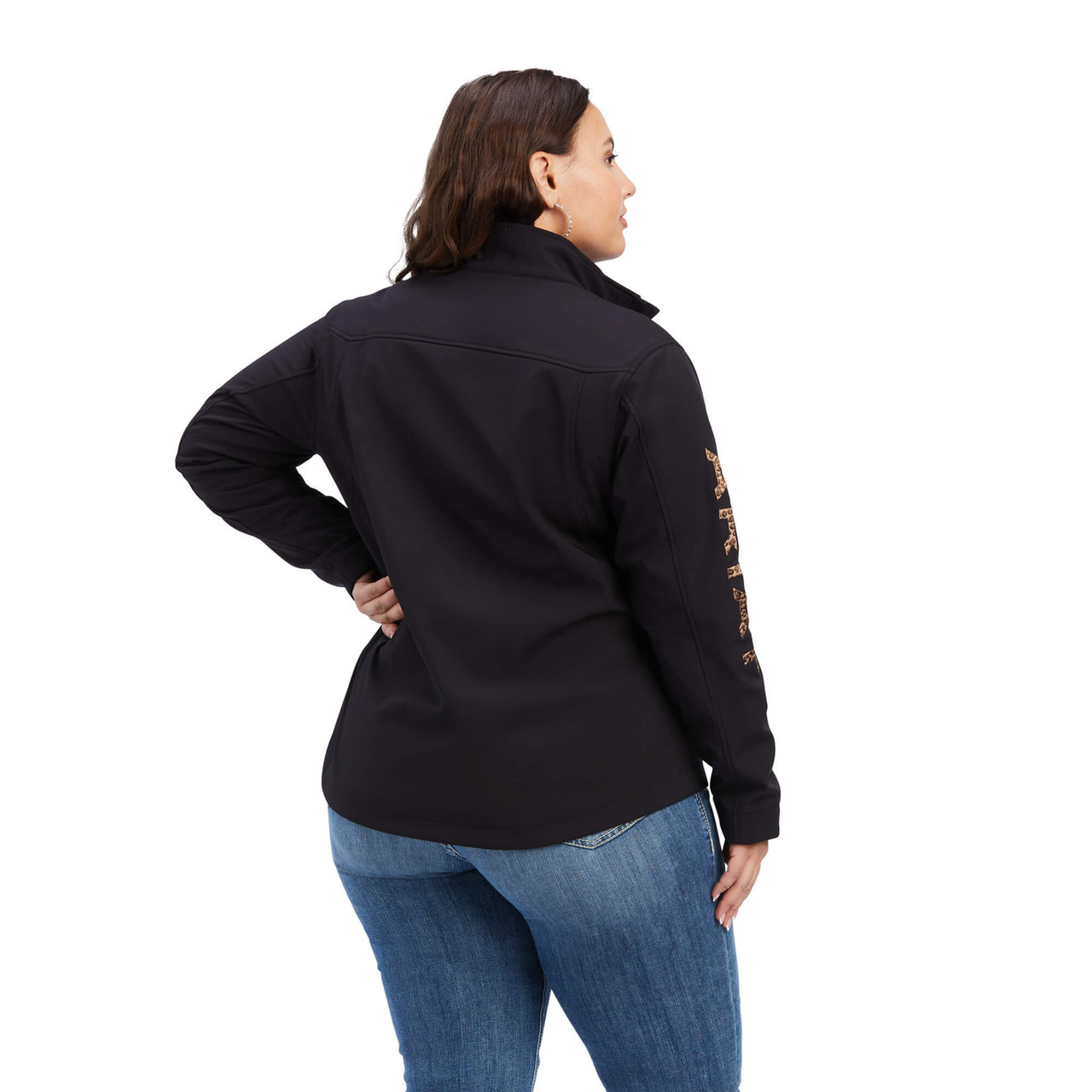Ariat Womens Jacket New Team Softshell Black Leopard Billys