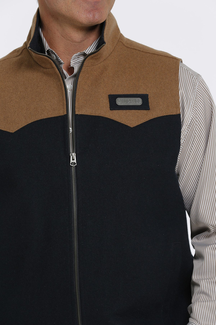 Cinch Men's Vest - Concealed Carry Wooly Vest - Navy / Tan - Billy's ...