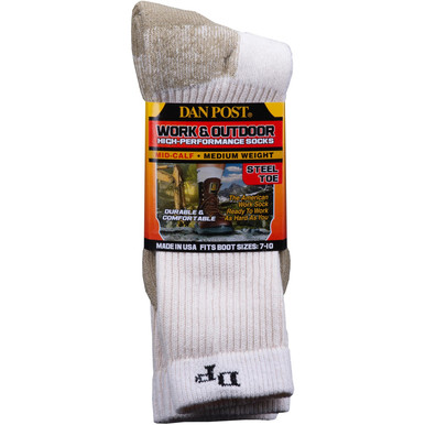 Dan Post Men's Accessories - Work Socks - Medium Weight Steel Toe ...