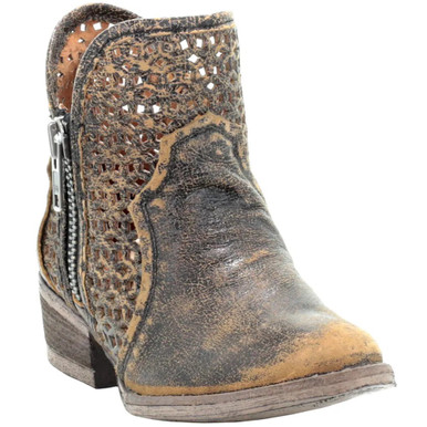 Circle G By Corral Women's Boots - Cut Out Shortie - Black / Yellow ...