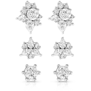 Montana Silversmith Accessories - Triple Play Crystal Post Earrings ...