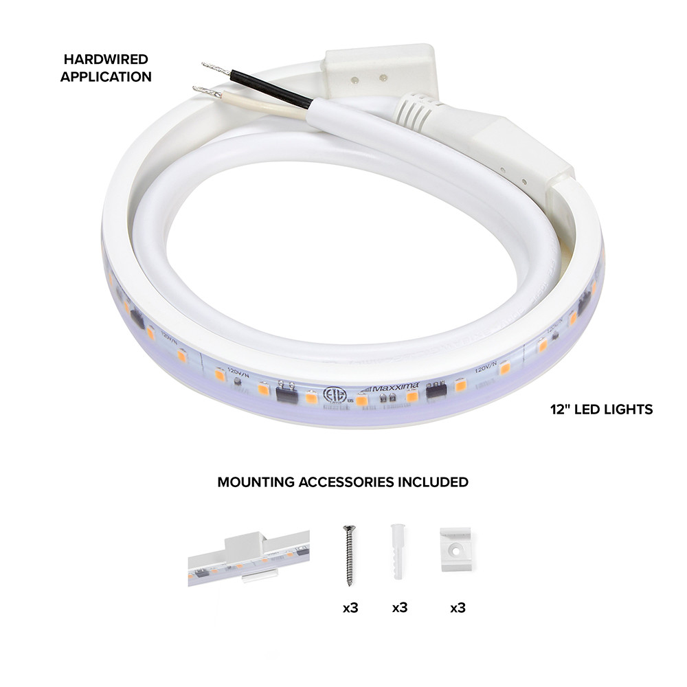 12 in. hardwired LED under cabinet strip cove light, 3000K