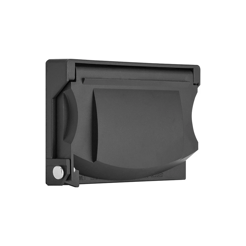 1-Gang Horizontal Outdoor Outlet Cover Box, Black, 2-Pack