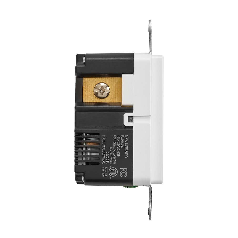 15A USB-C & Wall Outlet 65W Power Delivery GaN QC 4.0