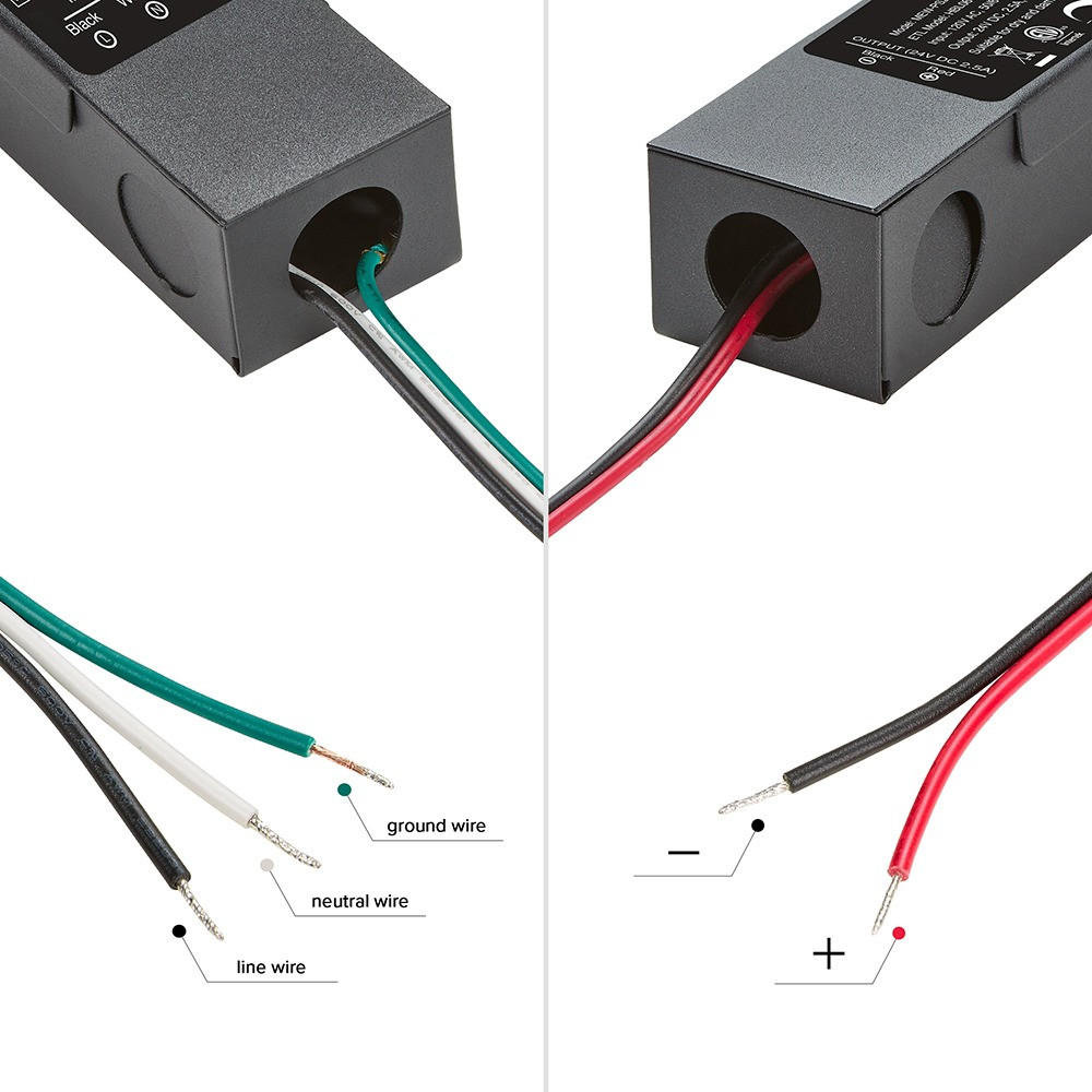 60W Power Supply 120VAC to 24VDC Transformer