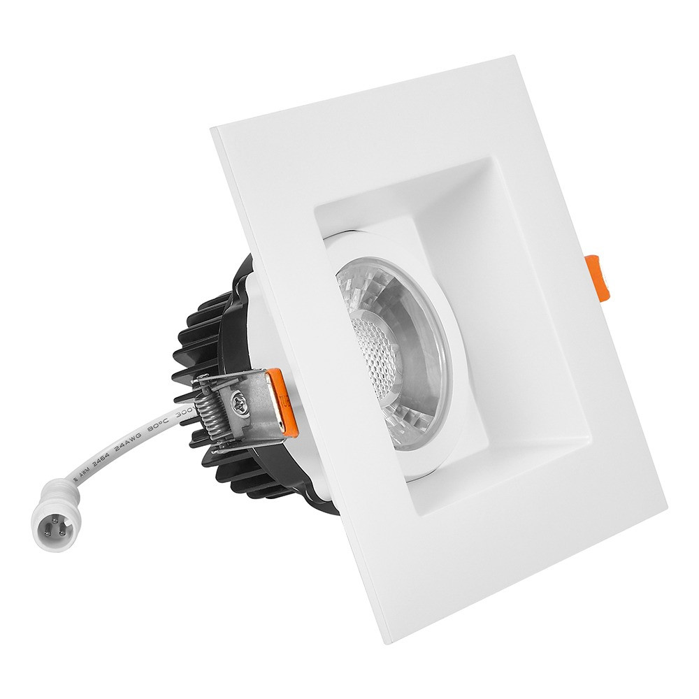 4" Canless Square Recessed LED Gimbal Anti-Glare Downlight 5 CCT