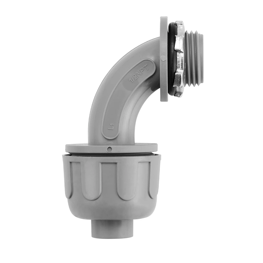 1/2” Liquid Tight Connectors 90° Nonmetallic Conduit Fitting