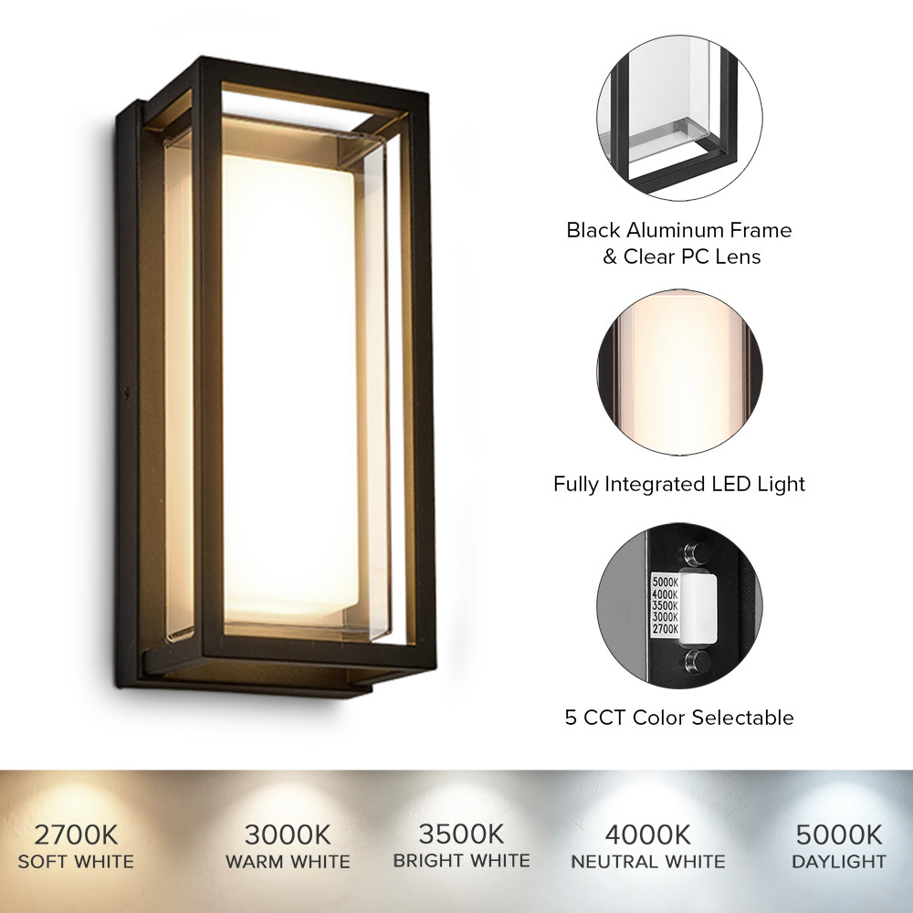 Modern LED Porch Lantern 5 CCT Outdoor Wall Light