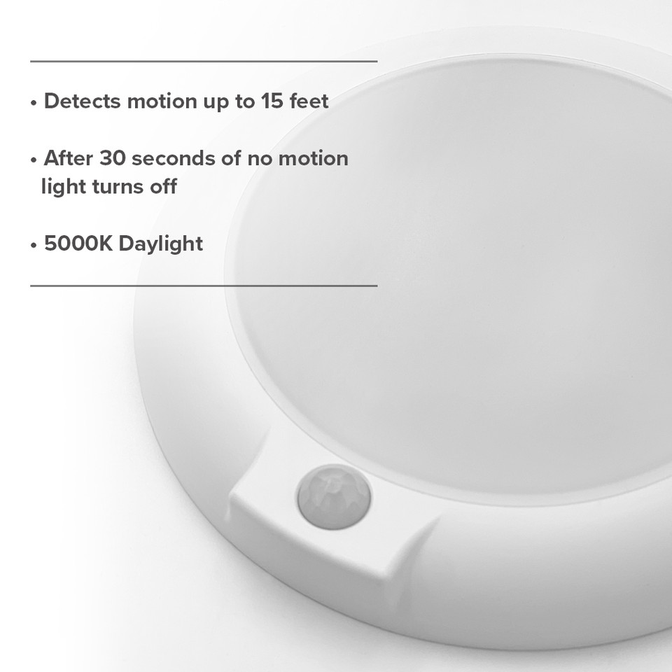6 in. Round, Motion Sensor LED Ceiling Mount Light, 5000K