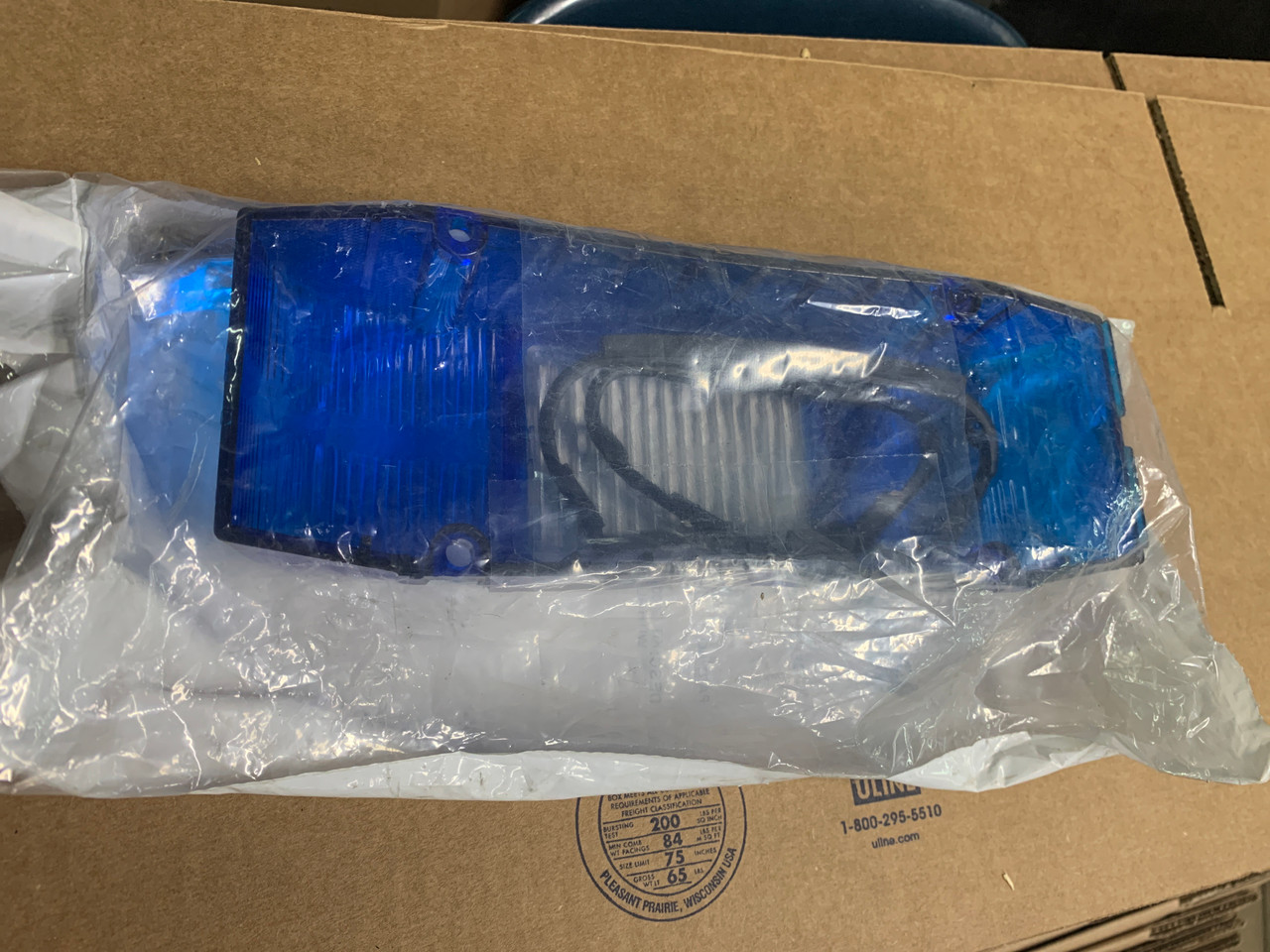 NOS Whelen BLUE END CAP With Alley Cutout for EDGE 9000 - J. Perry Lighting