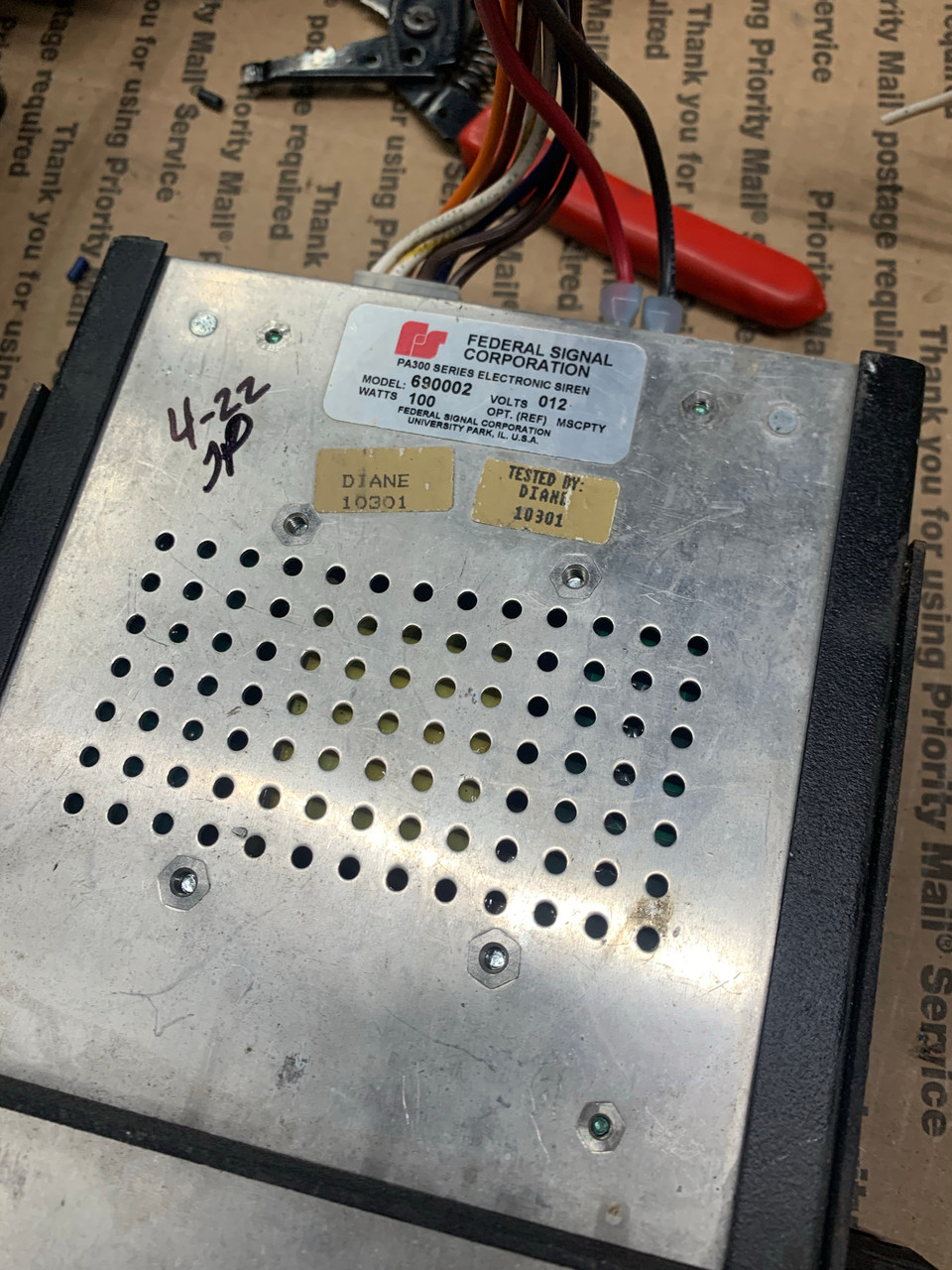 Federal Signal PA300 Siren OPT MSCPTY Priority