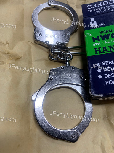 NEW HANDCUFF SET CHAIN NICKEL PLATED NPHC-1