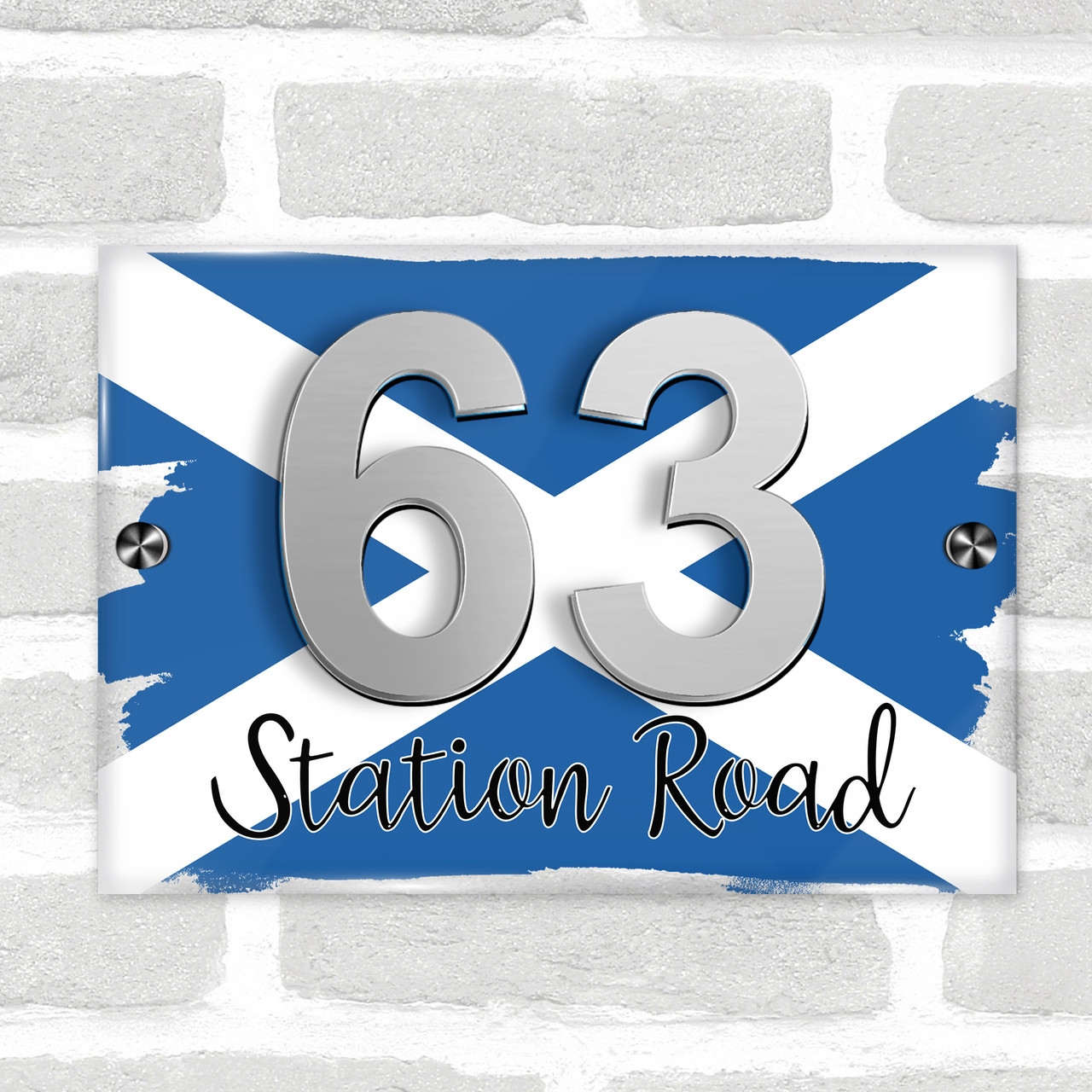 Scotland St Andrew's Cross Scottish Flag Modern Acrylic Door Number ...